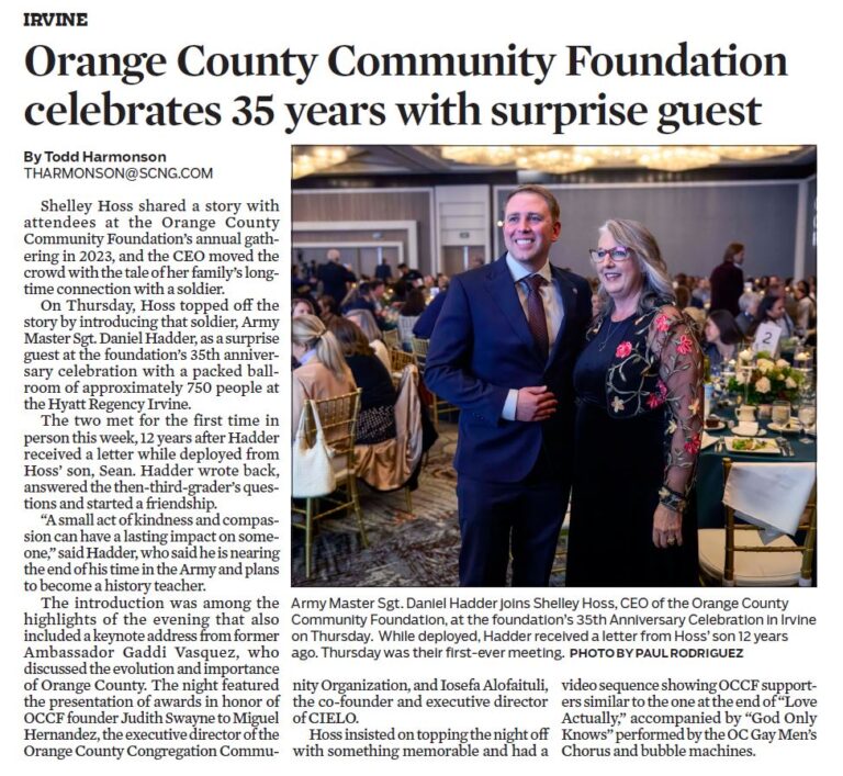 Orange County Community Foundation celebrates 35 years with surprise ...